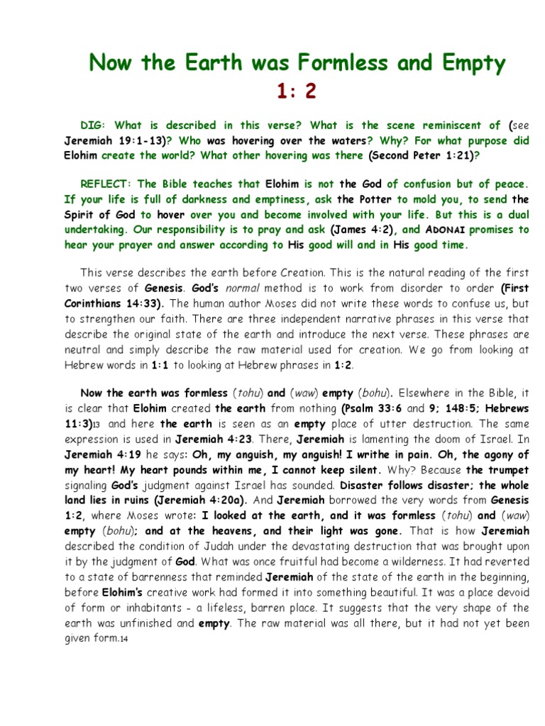 Ai_Now the Earth Was Formless and Empty | Genesis Creation Narrative ...