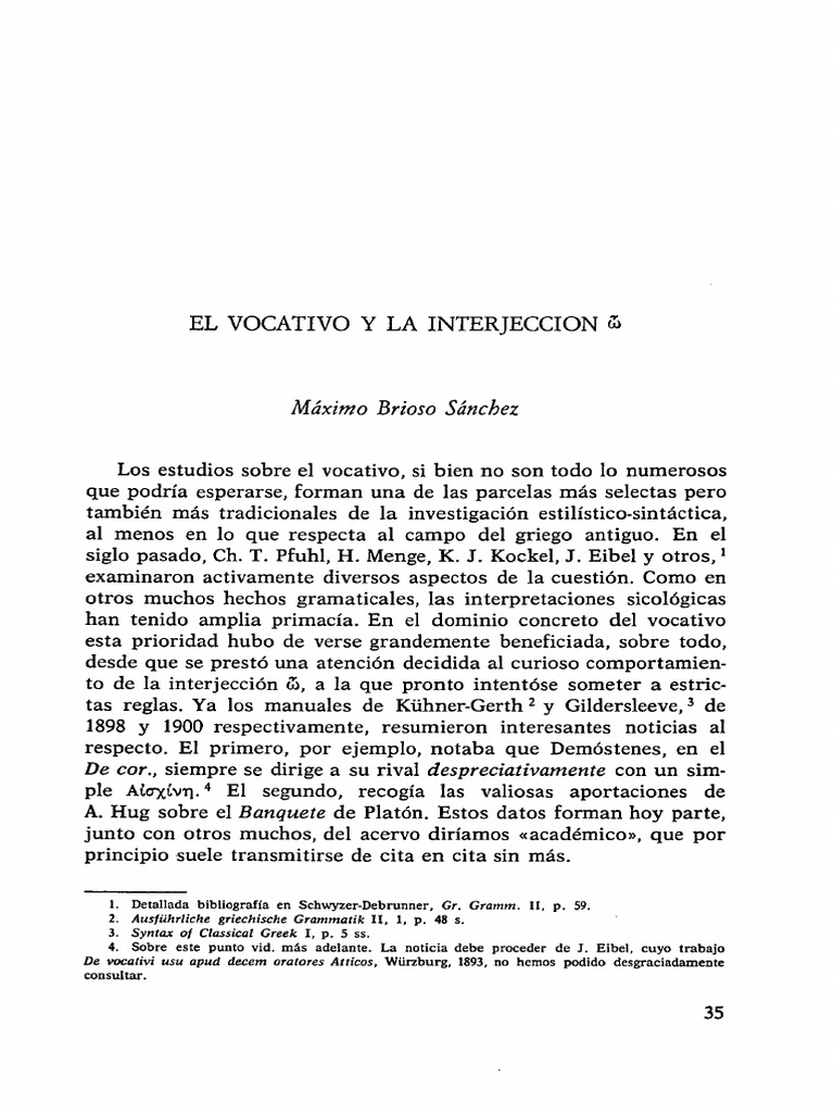 Brioso. El Vocativo y La Interjección W, Habis, 2, 1971 | PDF ...