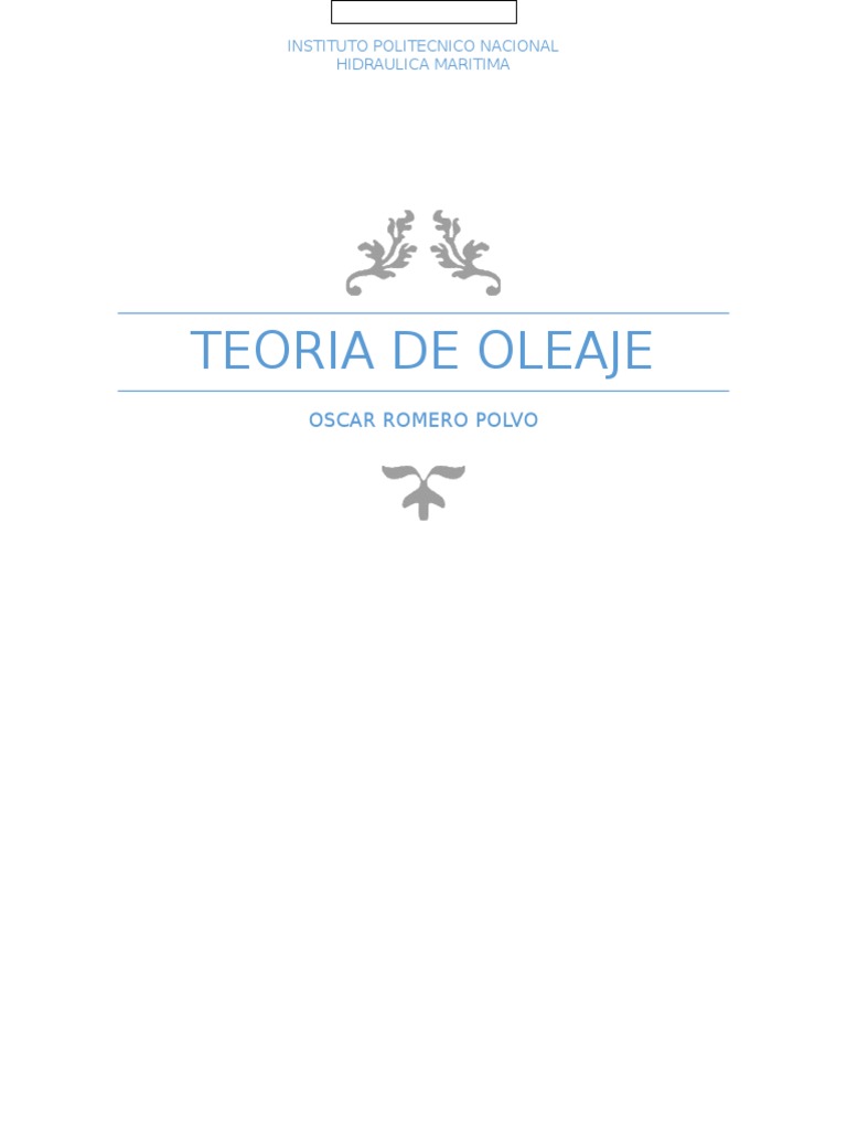 Teoria de Oleaje | PDF | Olas | Teoría