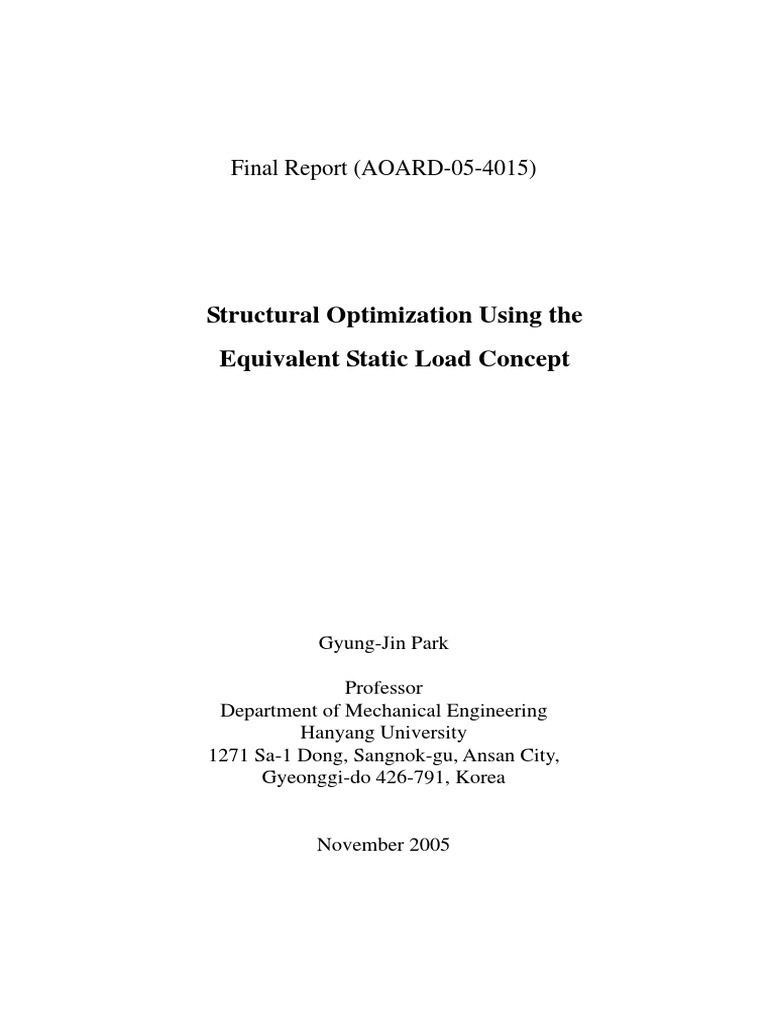 Equivalent Static Load | PDF | Mathematical Optimization | Finite Element Method