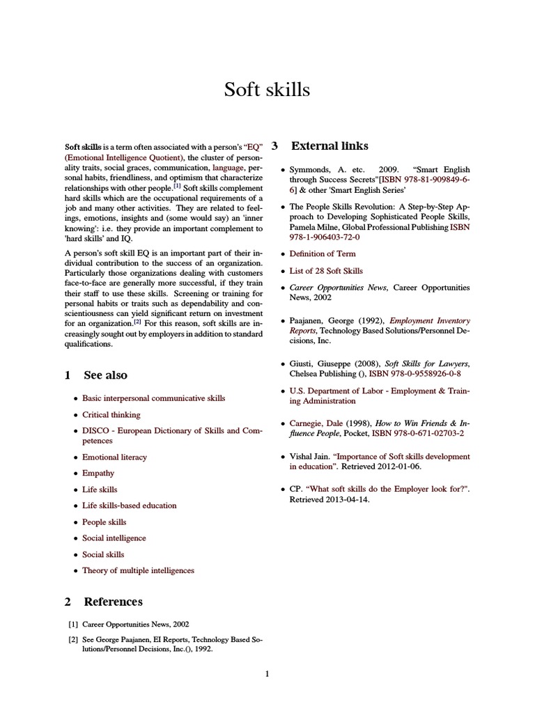 Soft Skills | PDF | Emotional Intelligence | Behavioural Sciences
