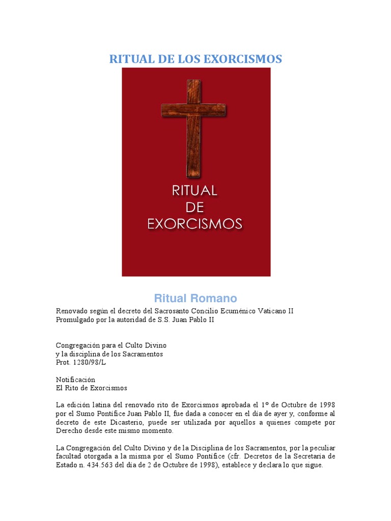El rito de exorcismos renovado | PDF | Posesión demoníaca | Oración