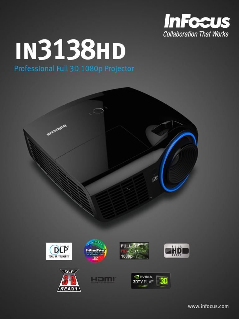 InFocus IN3138HD 1080P Projector-Datasheet | PDF | Hdmi | Display ...