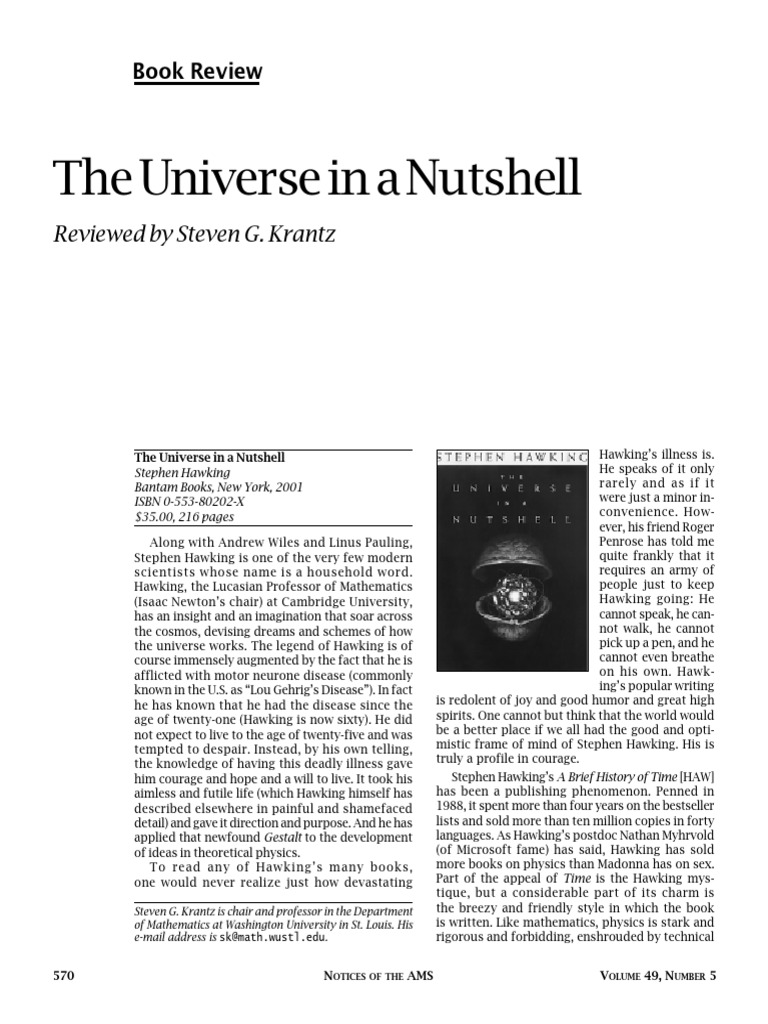 Universe in Nutshell Hawking Review | PDF | Stephen Hawking | String Theory