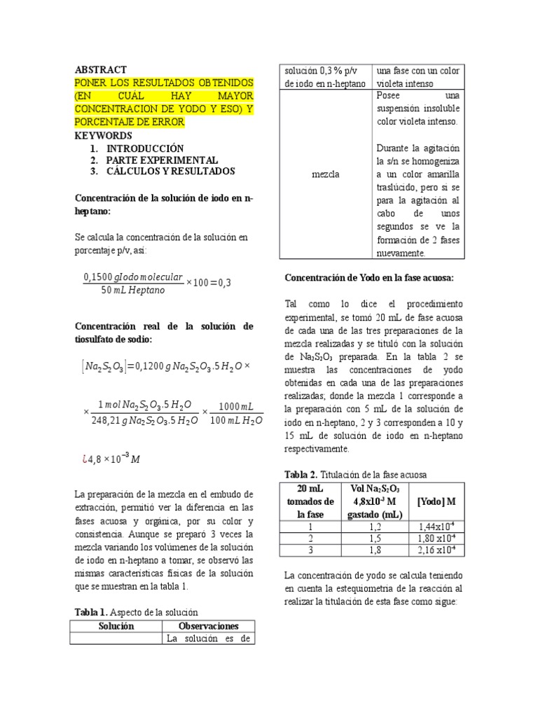 Cálculos Coeficiente de Partición | PDF | Polaridad química | Moléculas