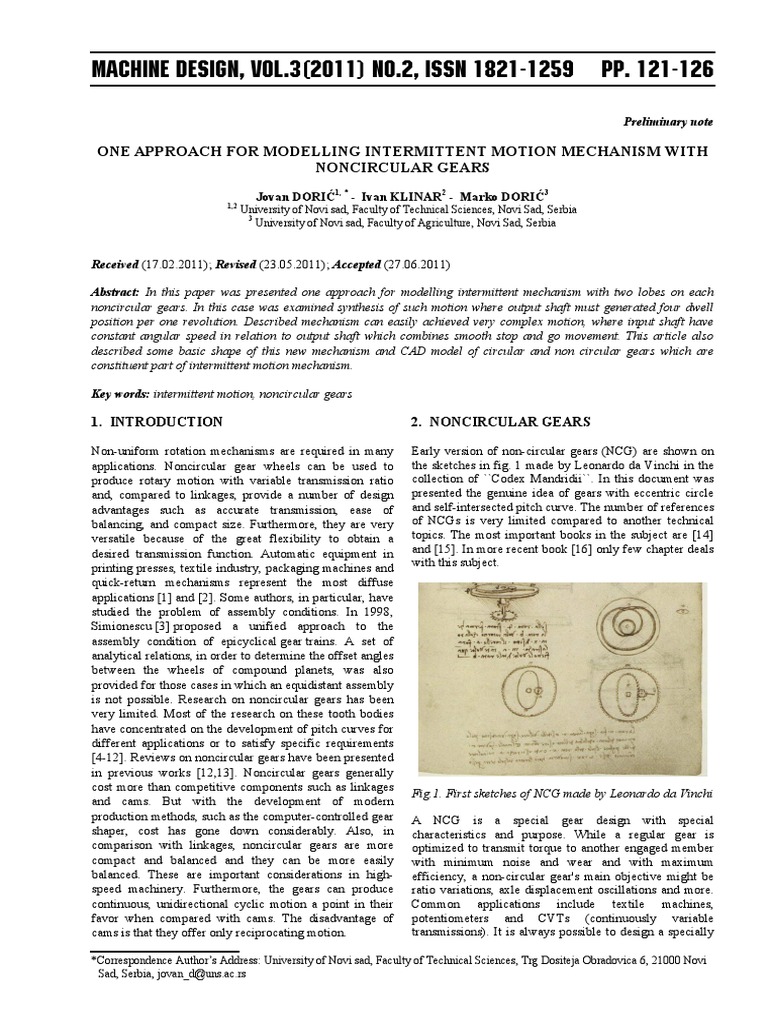One Approach For Modelling Intermittent Motion Mechanism With ...