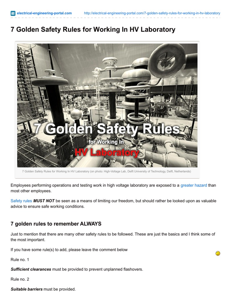 Electrical-Engineering-portal.com-7 Golden Safety Rules for Working in ...