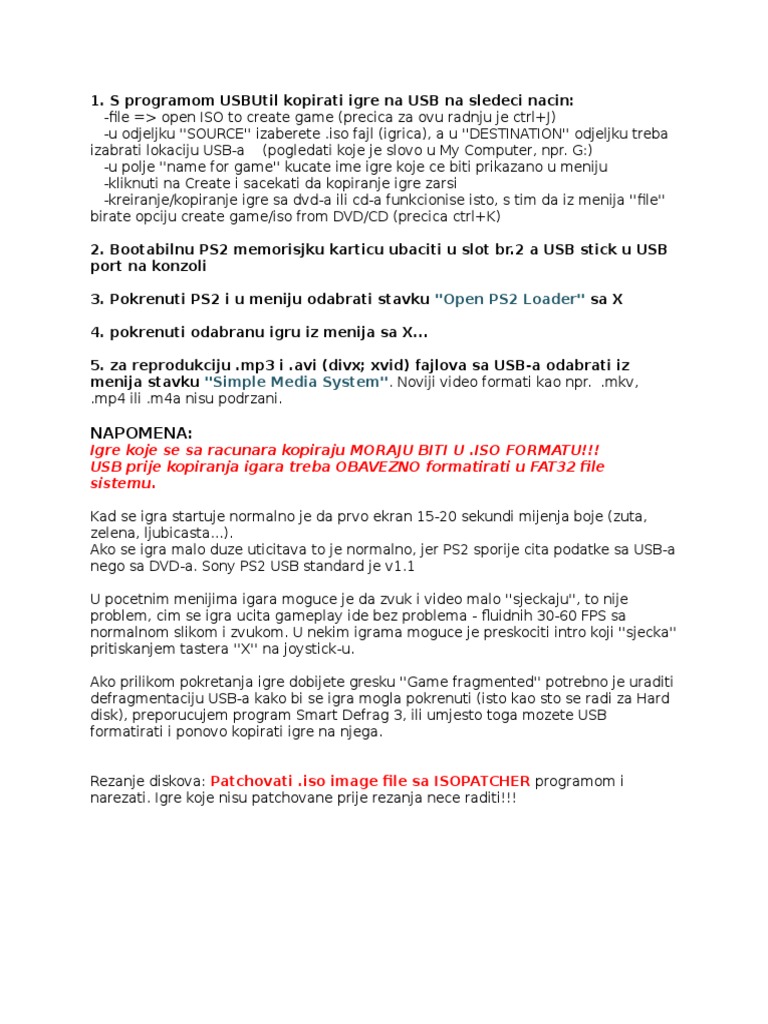 PS2 Game Setup Guide | PDF