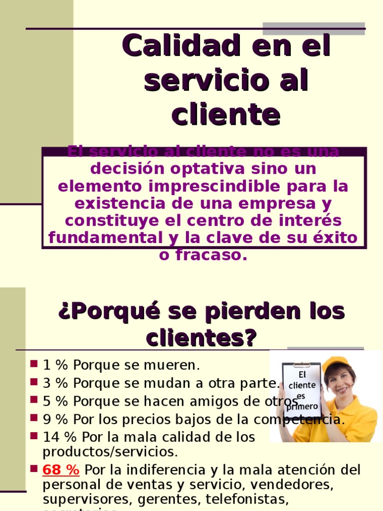 Calidad en el Servicio al Cliente | PDF | Servicio al Cliente | Calidad ...