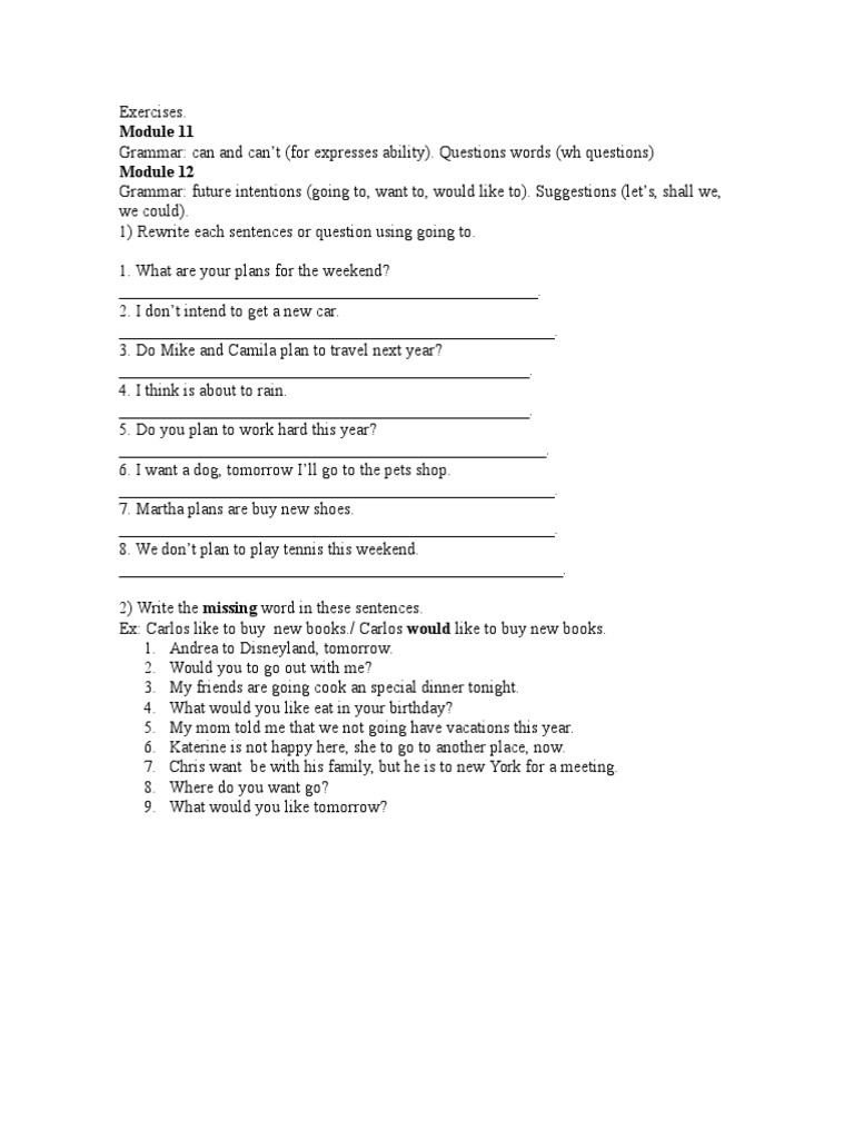 Exercises. For The Exam | PDF | Verb | Morphology