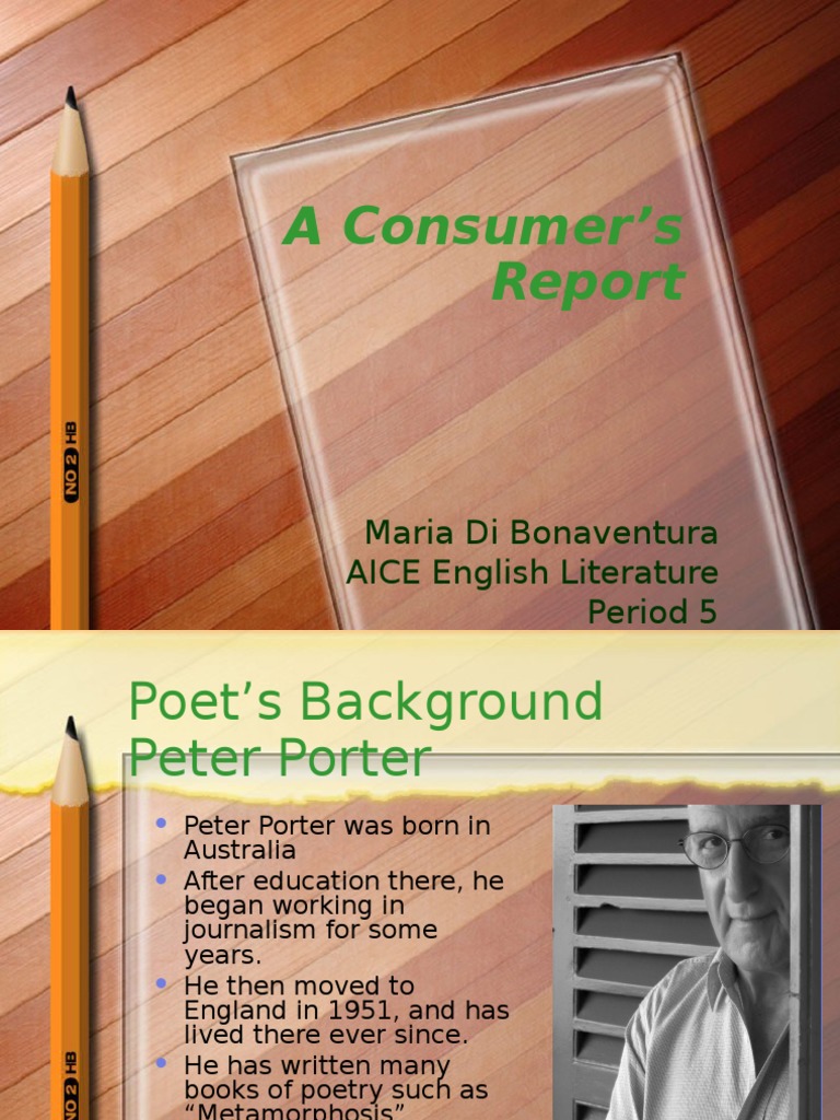 A Consumer's Report Poetry Analysis | Consumerism | Poetry