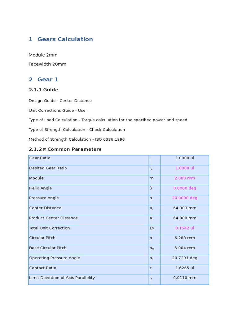 Gears Calculation | Download Free PDF | Gear | Strength Of Materials