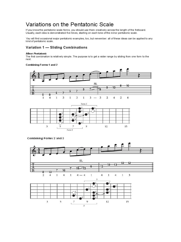 Pentatonic Scale Variations Guide | PDF