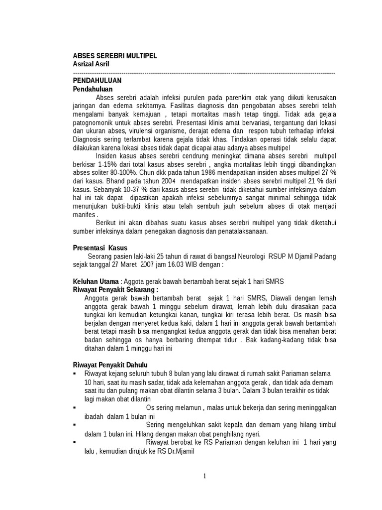 Abses Serebri Multipel | PDF | Sains & Matematika