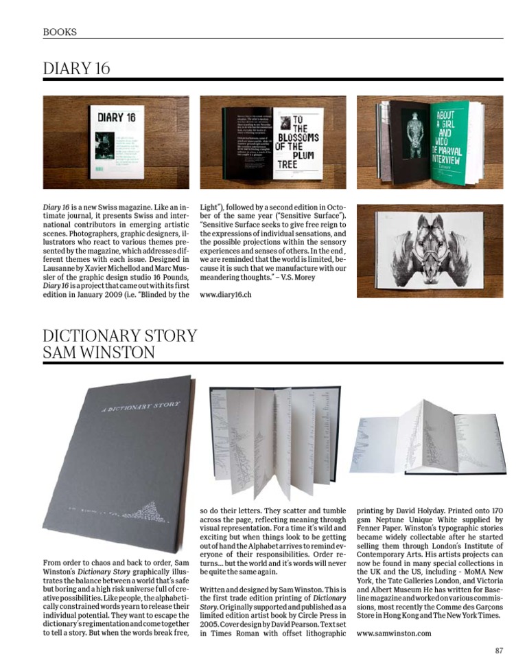 Diary 16 Is A New Swiss Magazine. | PDF | Writing | Art Media