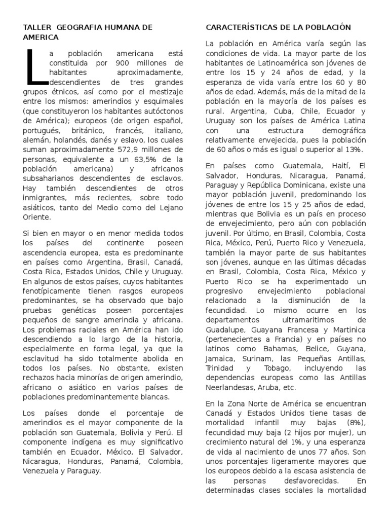 Geografía Humana de América | PDF | Américas | America latina