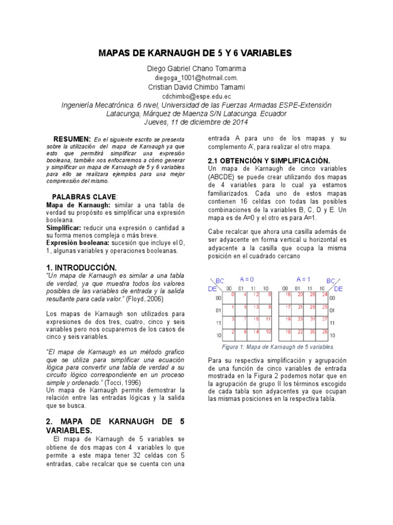 Mapas Karnaugh de 5 y 6 Variables | PDF | Sinapsis | Neurona