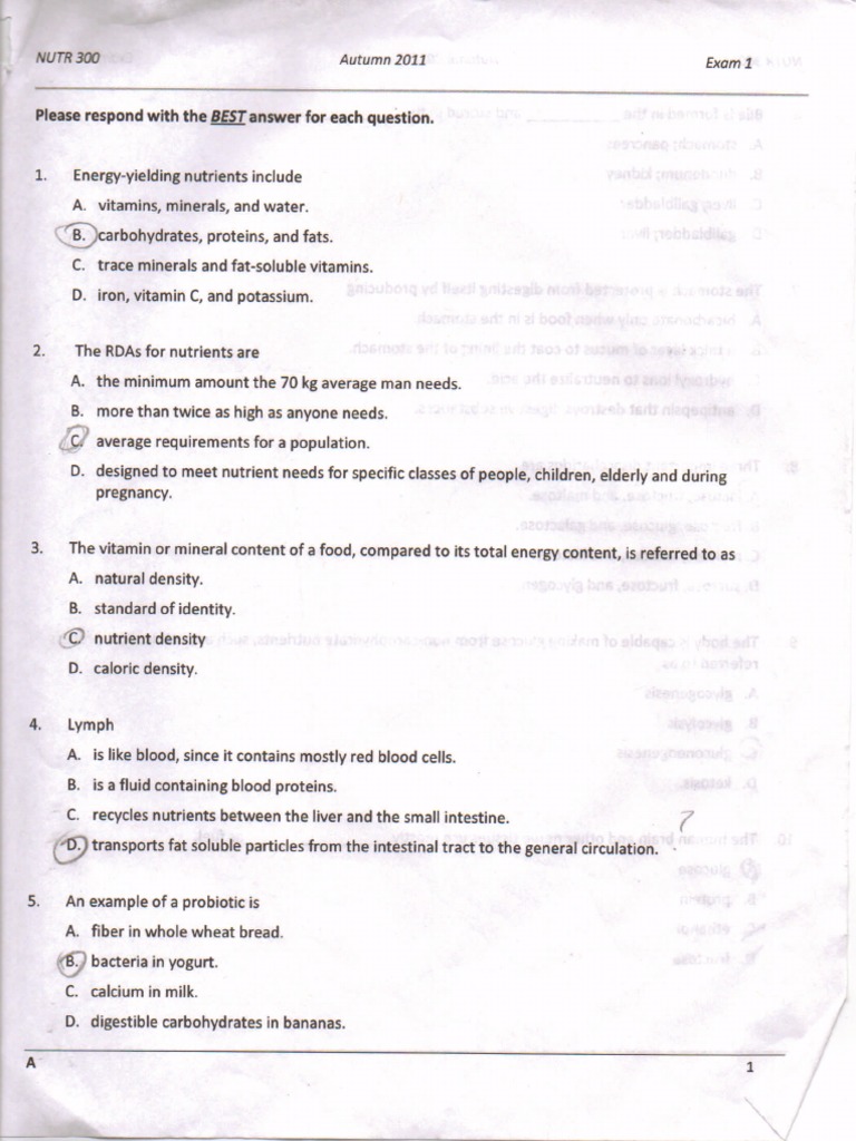 Nutrition Midterm Practice | PDF | Digestion | Glucose