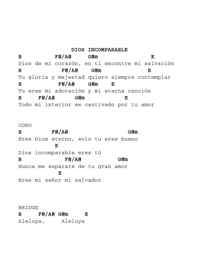 Dios Incomparable | PDF