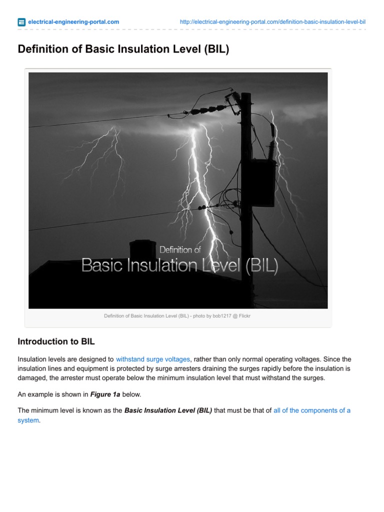 Definition of Basic Insulation Level BIL | PDF | Insulator (Electricity ...