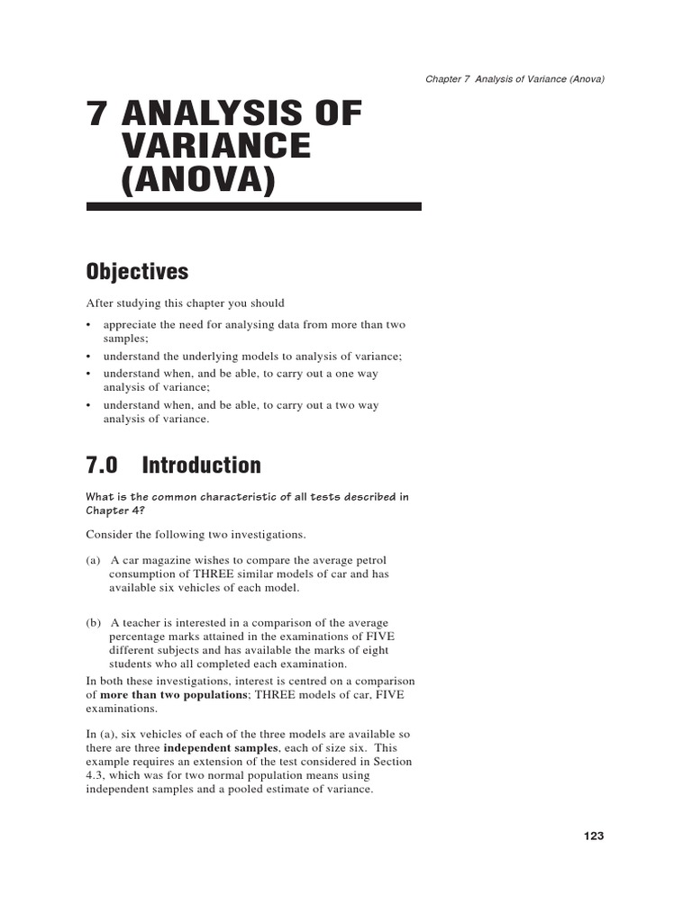 Analysis of Variances ANOVA PDF | PDF | Analysis Of Variance | Errors ...