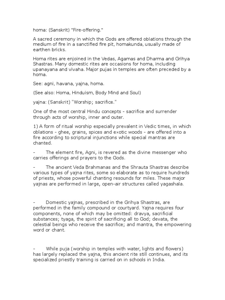 Types of Homa | Download Free PDF | Sacrifice | Spirituality