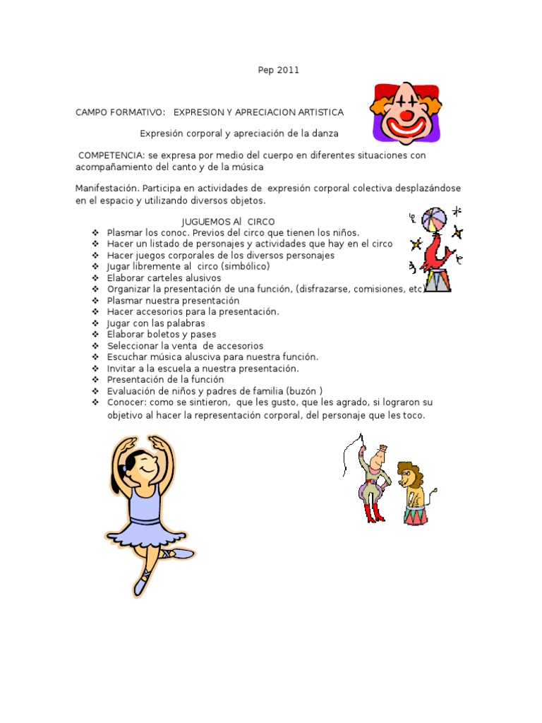 Situacion Didáctica El Circo | PDF