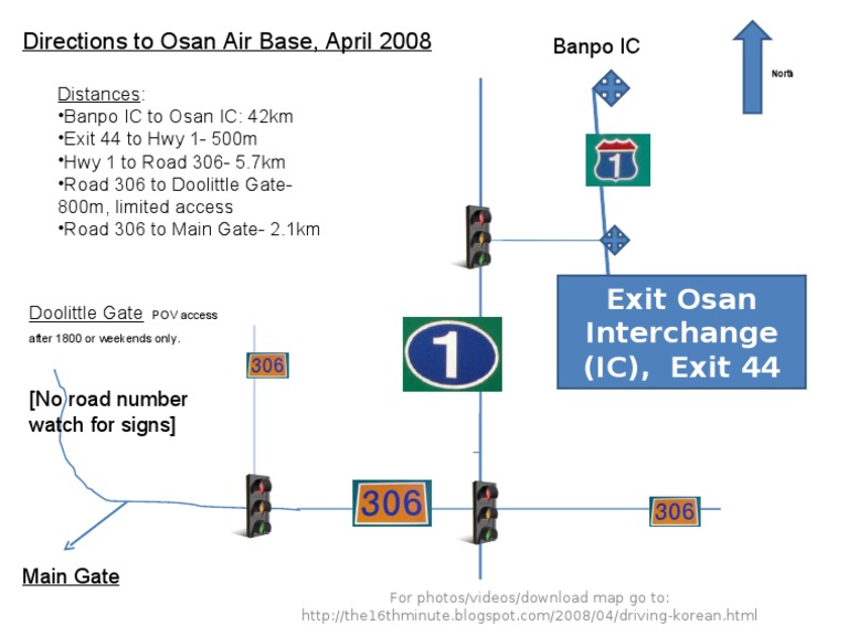 Osan Air Base Map | PDF | Routes | Road Infrastructure