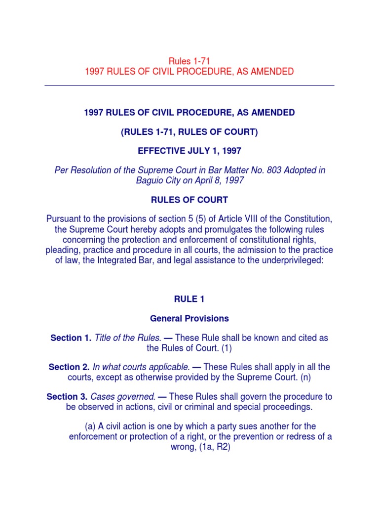 Rules of CoURT | PDF | Pleading | Lawsuit