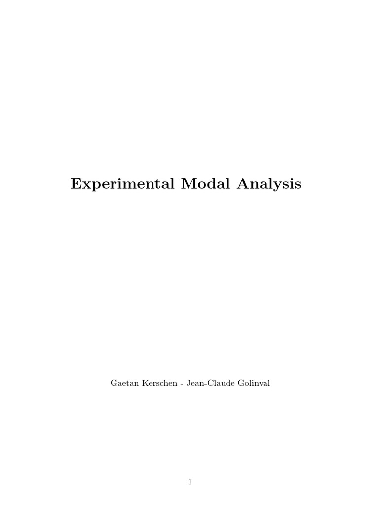 Modal Analysis - Notes For Students | PDF