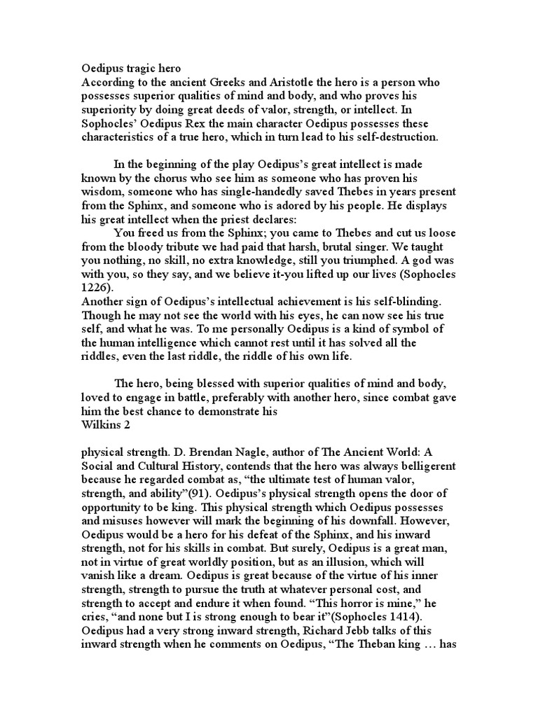 Oedipus Tragic Hero | Oedipus | Sophocles