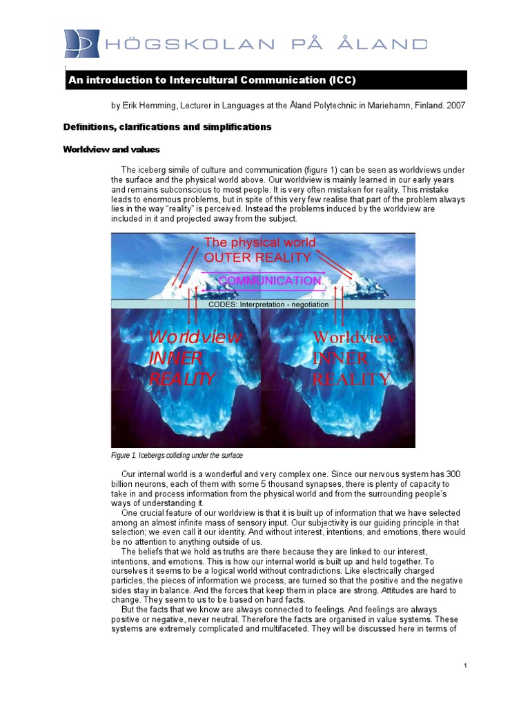 Introduction to Intercultural Communication | PDF | Perception | World View