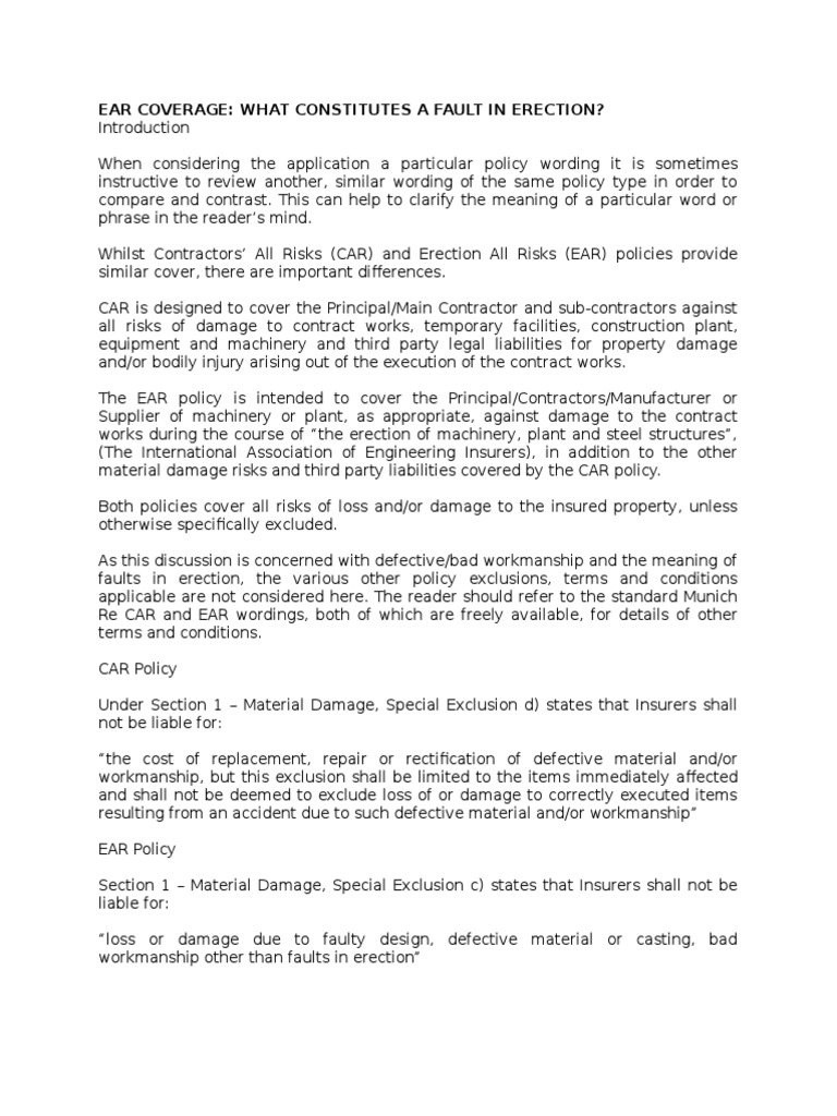 Ear Coverage | PDF | Liability Insurance | Insurance