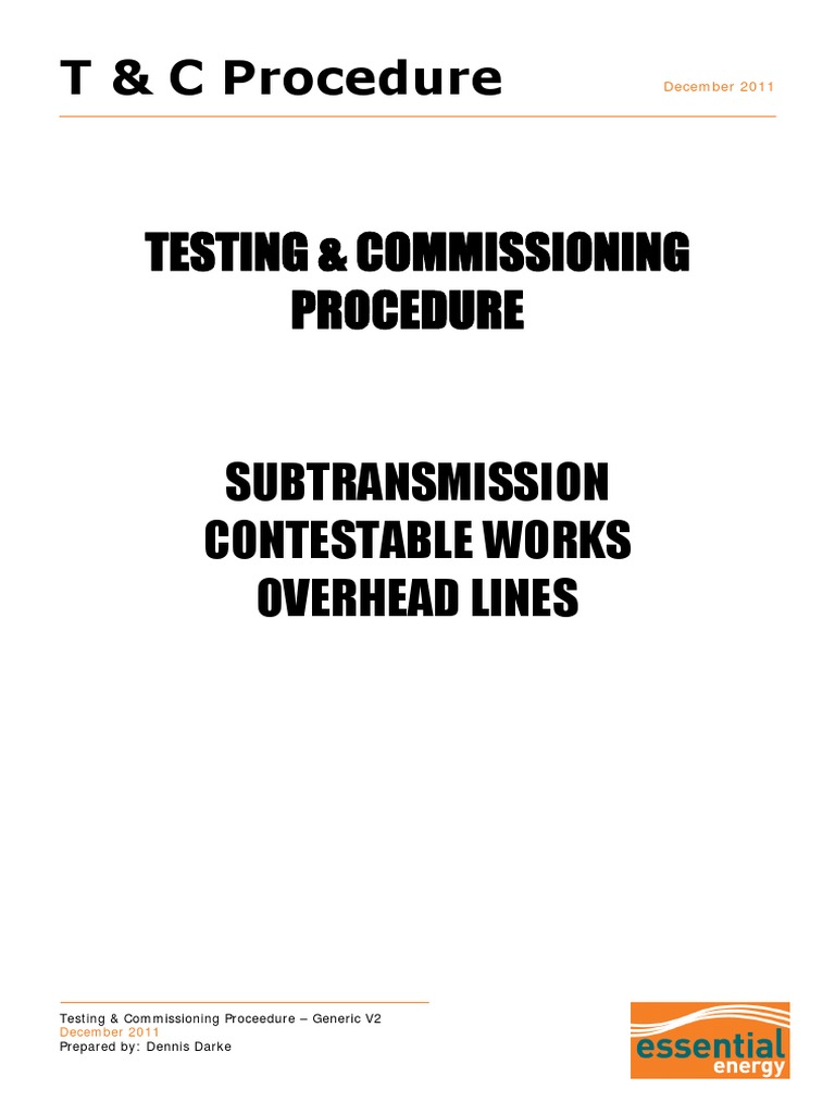 Commissioning Test Procedure Overhead Lines | PDF | Electronics ...