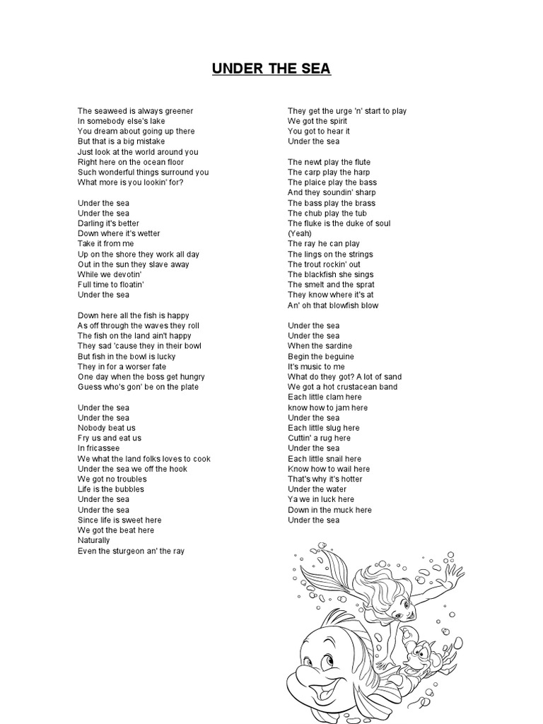 Under The Sea SONG LYRICS | PDF