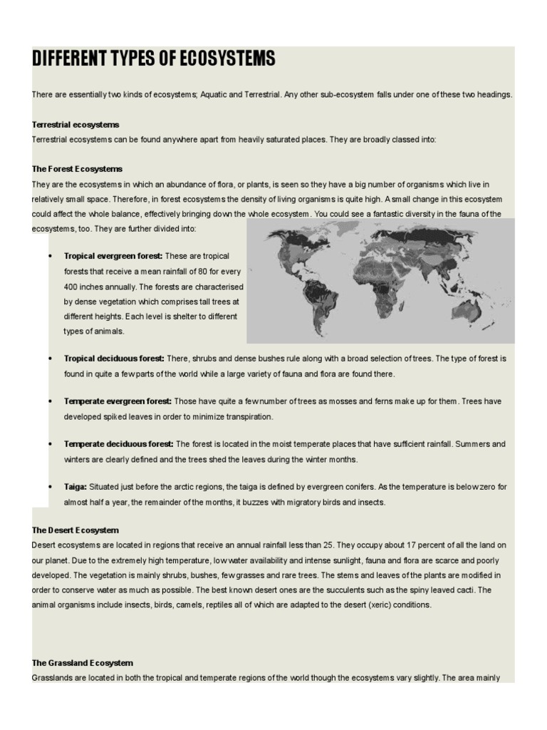 Different Types of Ecosystems | Download Free PDF | Aquatic Ecosystem | Grassland