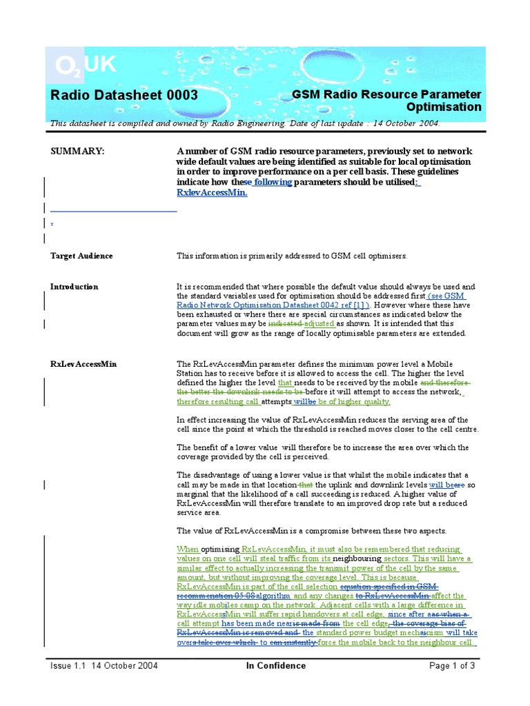 GSM RX Level Min Parameter | PDF | Gsm | Roaming
