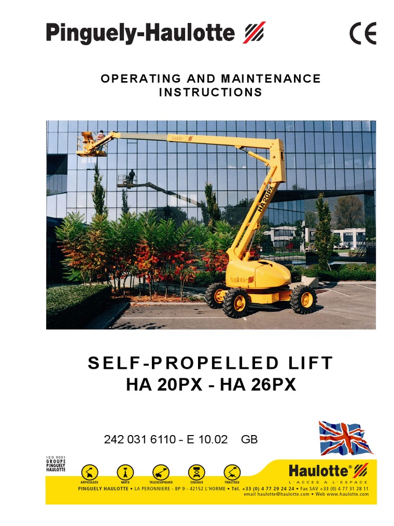 Operating and Maintenance Manual for Haulotte Self-Propelled Lifts HA ...