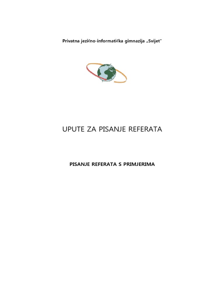 Upute Za Pisanje Referata | PDF
