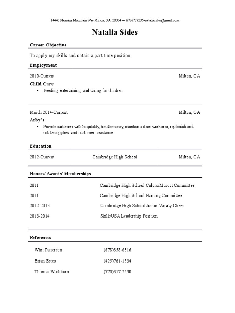 Natalia Sides Resume Overview | PDF