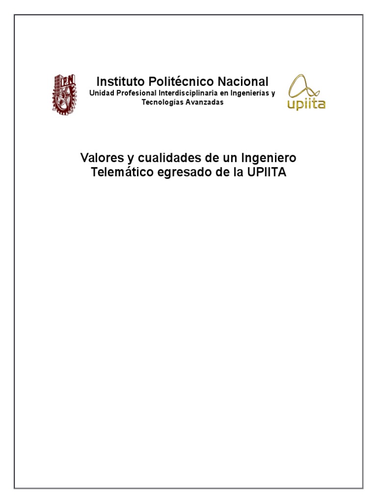 Valores y Cualidades de Ing. en Telematica | PDF | Telefonía móvil ...