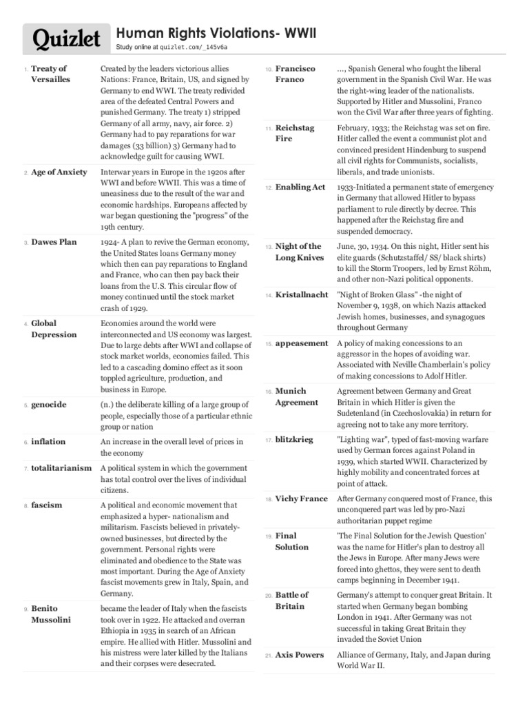 Human Rights Violations - Wwii | PDF | World War II | Allies Of World War II
