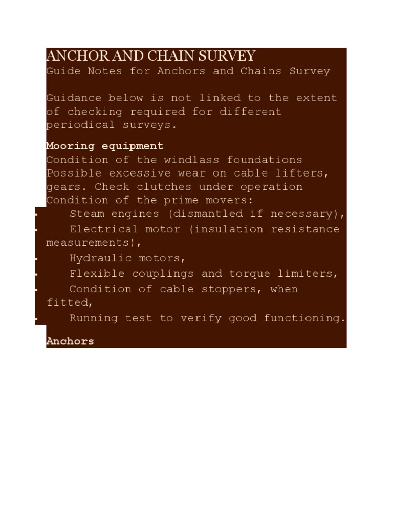 Guide to Anchors and Chains Survey | PDF | Anchor | Welding