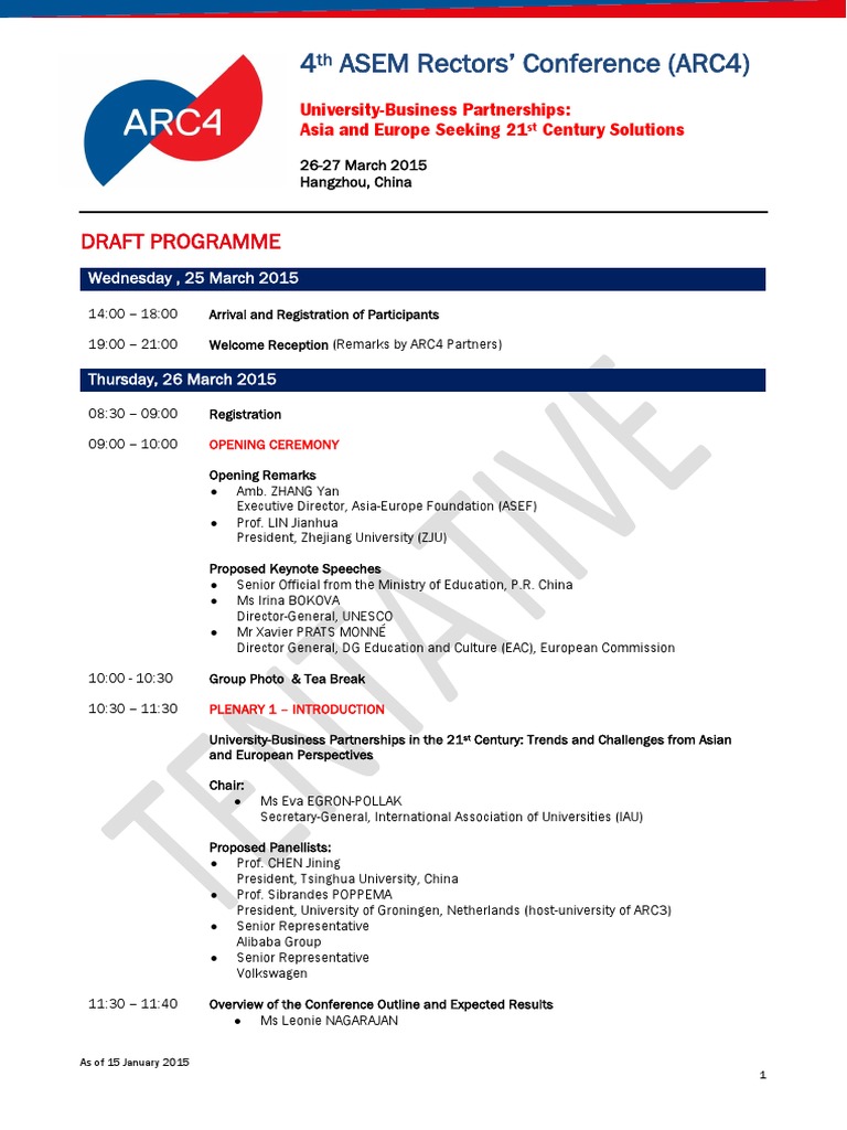 Conference ARC4 Programme | PDF