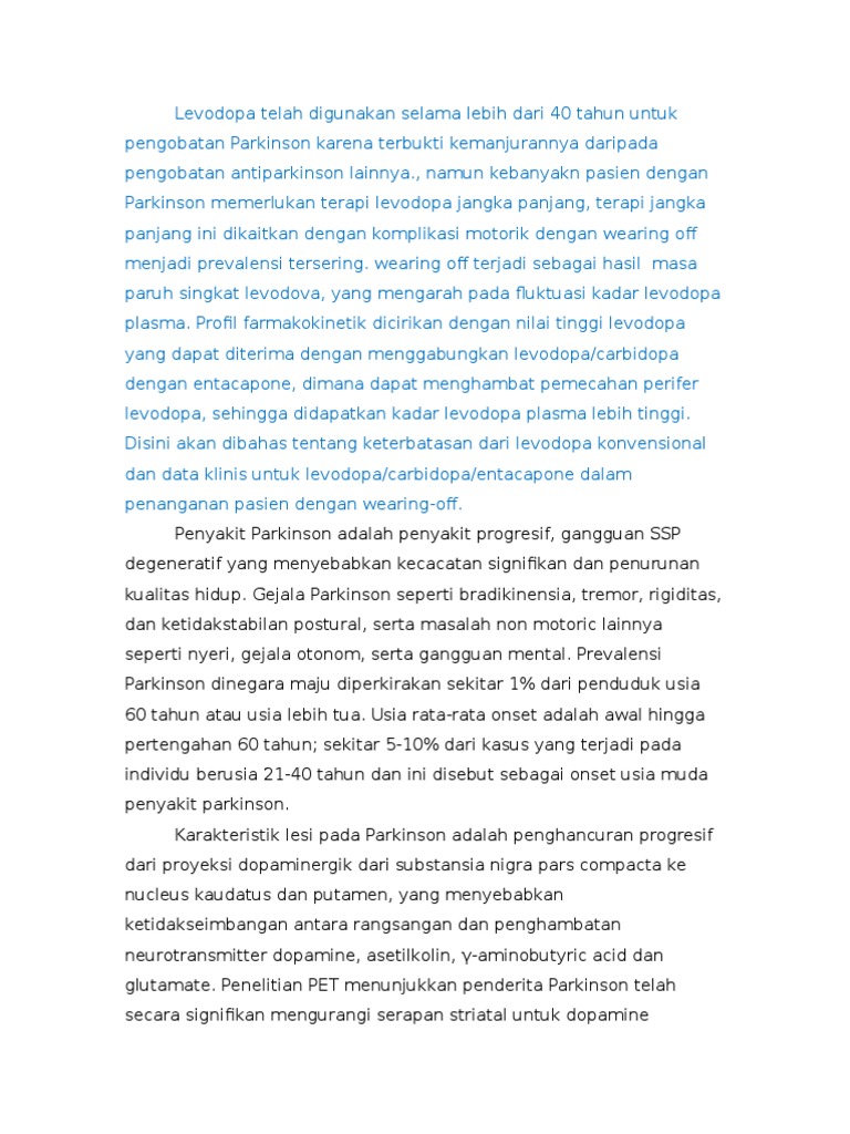 Levodopa/Carbidopa/Entacapone untuk Parkinson | PDF