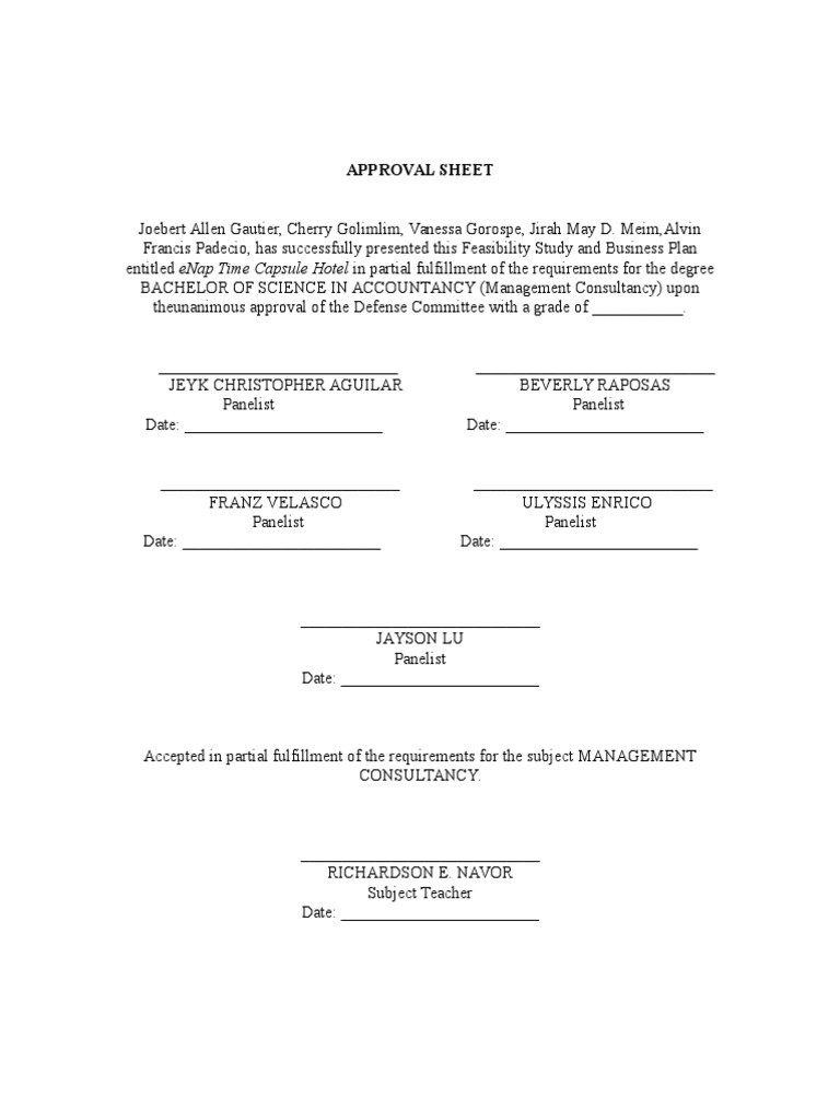 APPROVAL SHEET. Sample | PDF