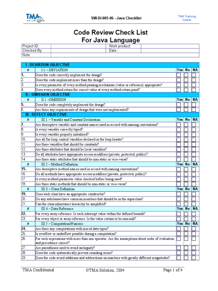 Java Checklist Pdf Control Flow Method Computer Programming