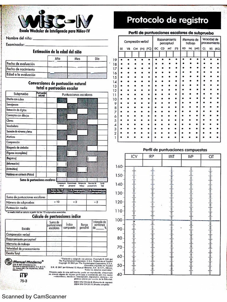 Protocolos WISC IV | PDF