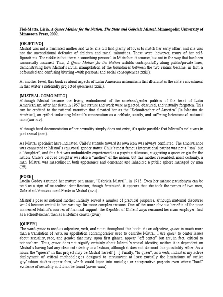 Fiol-Matta, Licia. A Queer Mother For The Nation. The State and ...