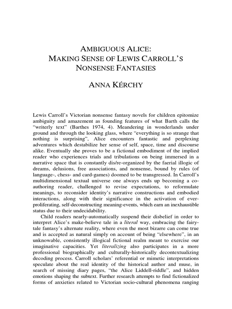 Ambiguous Alice Libre | PDF | Alice (Alice's Adventures In Wonderland ...